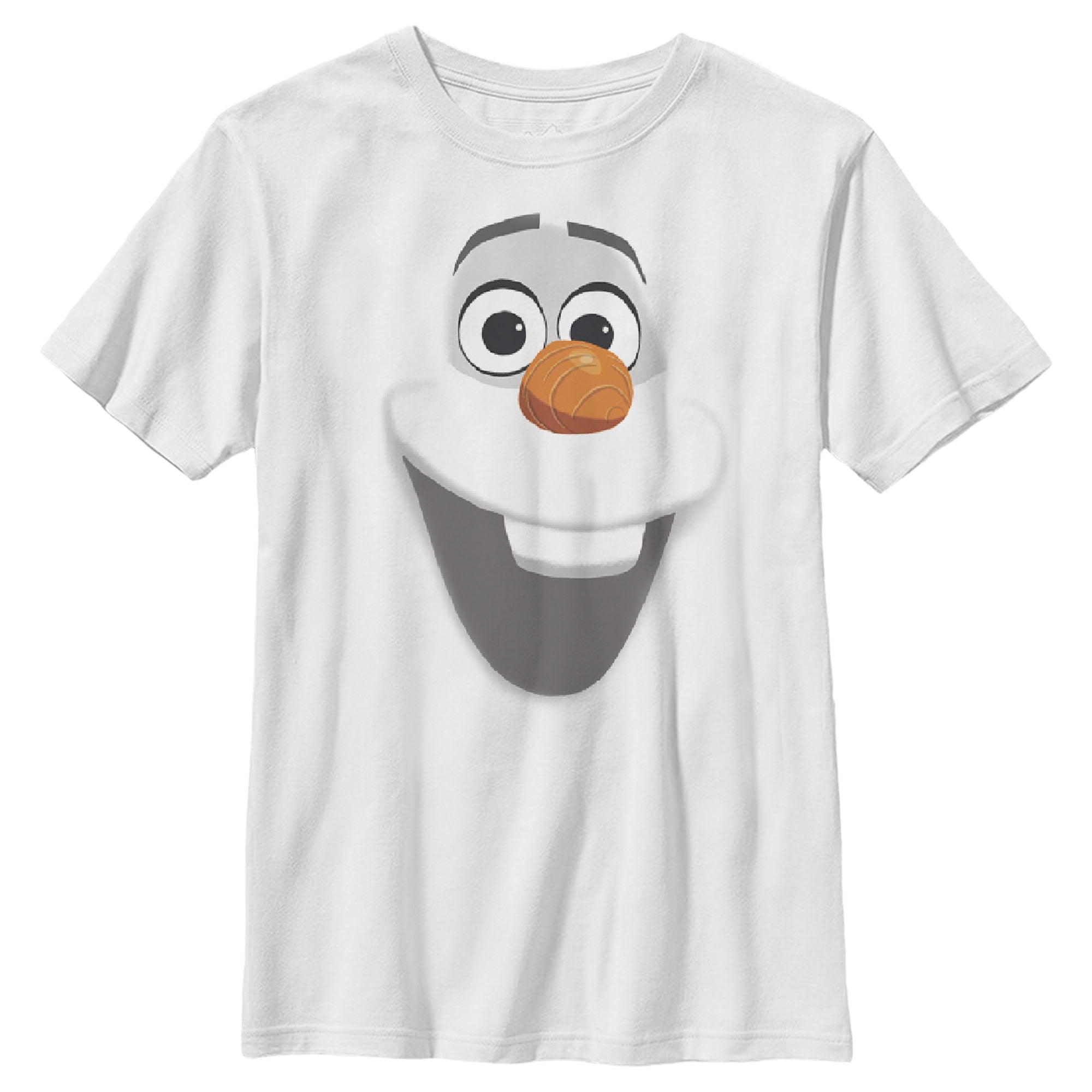 Disney Frozen - Boy's Frozen Olaf Face Graphic Tee White Medium ...