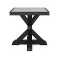 Tira 22 Inch Outdoor Side End Table, Tile Top, Black, Light Gray Finish ...
