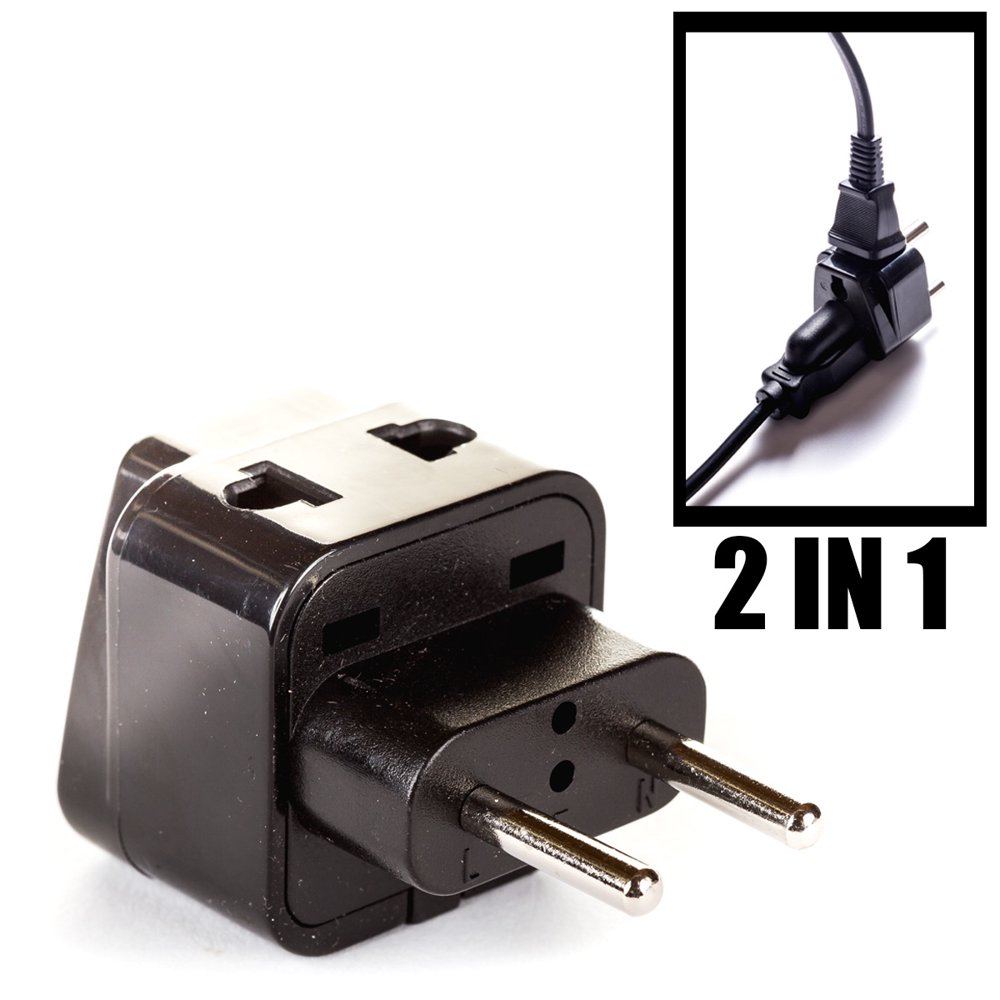 OREI 2 in 1 USA to Europe, Russia, UAE Adapter Plug (Type C) - 4 Pack ...