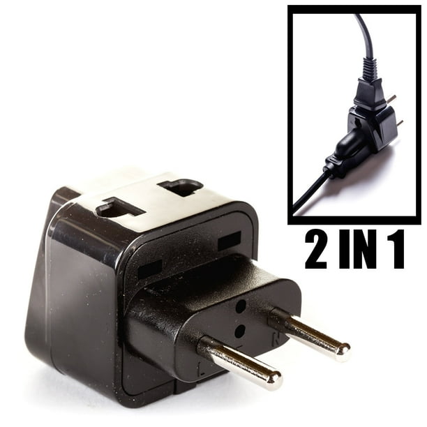 OREI 2 in 1 USA to Europe, Russia, UAE Adapter Plug (Type C) - 4 Pack ...