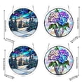 Acrylic Northern Light Forest Suncatcher, Stained Glass Window Hanging ...