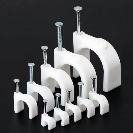 Cable Clipswith Nail,100 PCS 5mm Steel Cable Fixing Clips Round Line ...