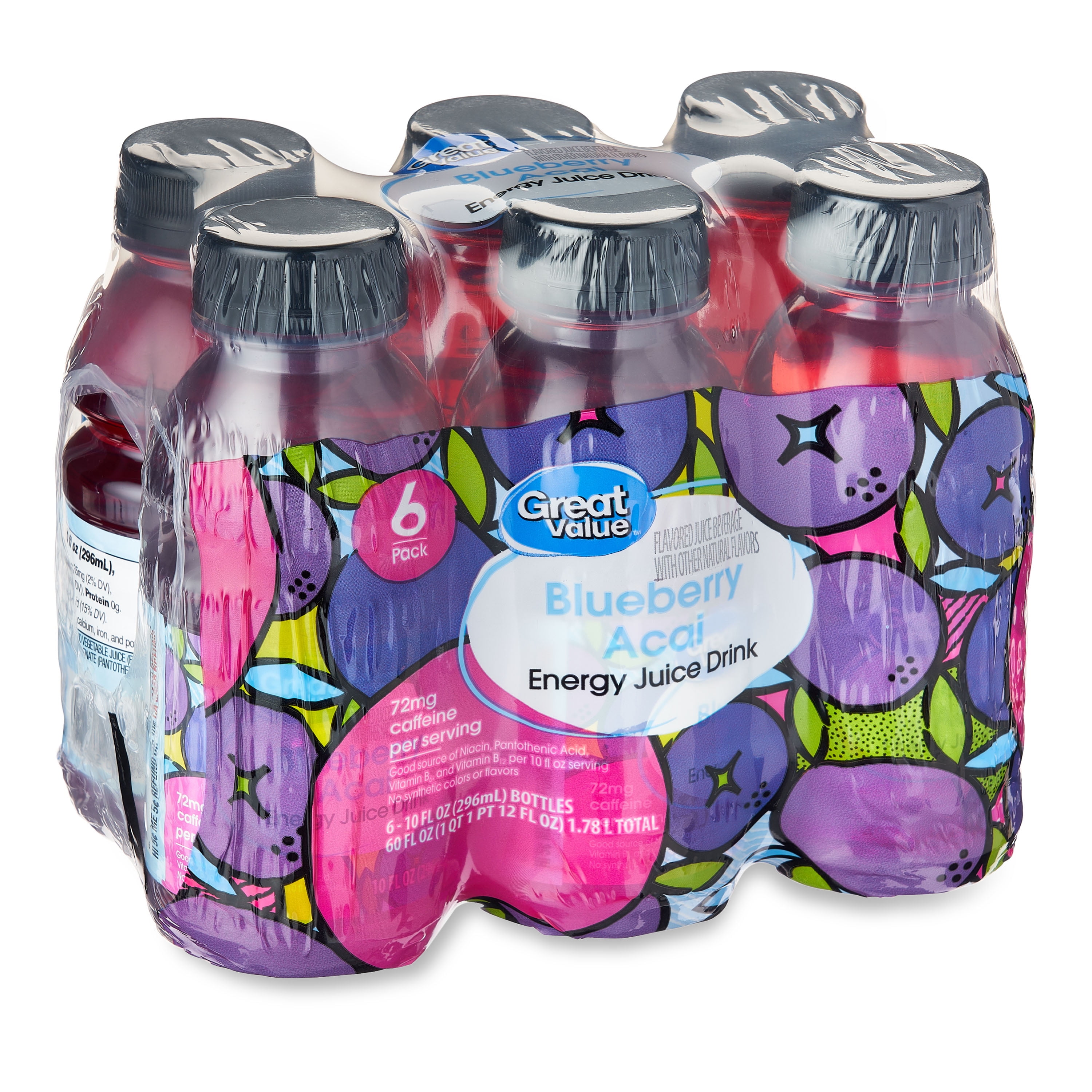 Blueberry Acai Energy Juice Drink, 10 fl oz, 6 Pack Nepal | Ubuy