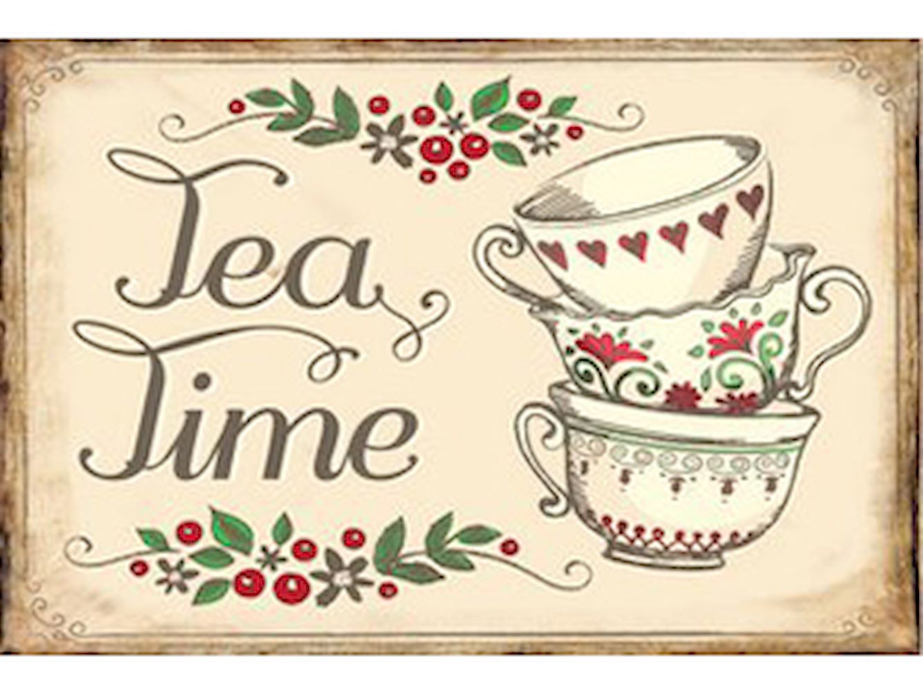 "Tea Time" Metal Sign - Walmart.com