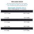 Precision Architectural Scale Ruler, 12'' Laser-Etched Aluminum, Black ...