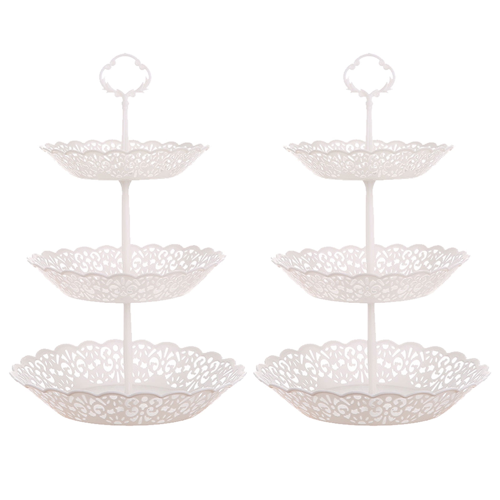 3 Tier Detachable Platter Wedding White Multi Functional Cake Stand ...