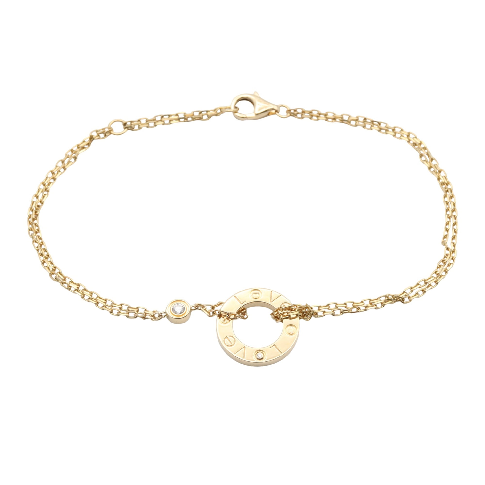 Pre-Owned Cartier Love Circle Bracelet, 1PD, 18K Yellow Gold with ...
