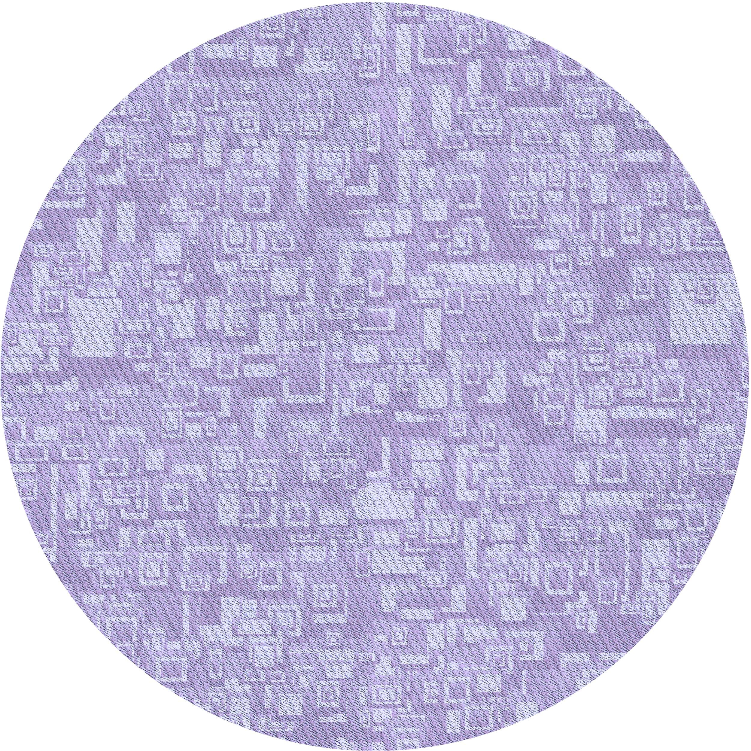 Ahgly Company Indoor Round Patterned Purple Mimosa Purple Area Rugs, 6 ...