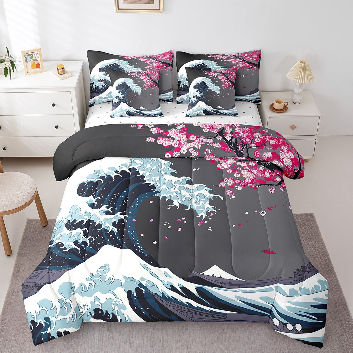 Click here for Yst Sea Waves Bed In A Bag Queen Comforter Set 7 P... prices