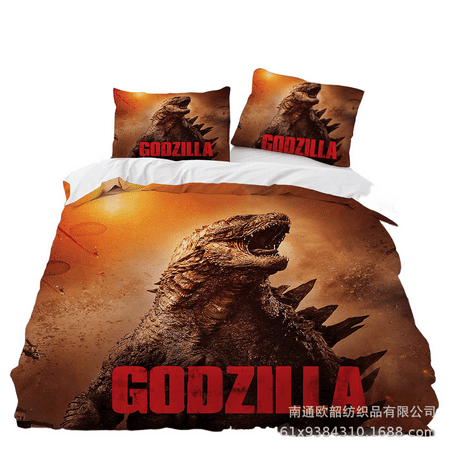 Godzilla 3D Quilt Cover Suit, Suitable For Boys Duvet Cover 3 Piece Set ...