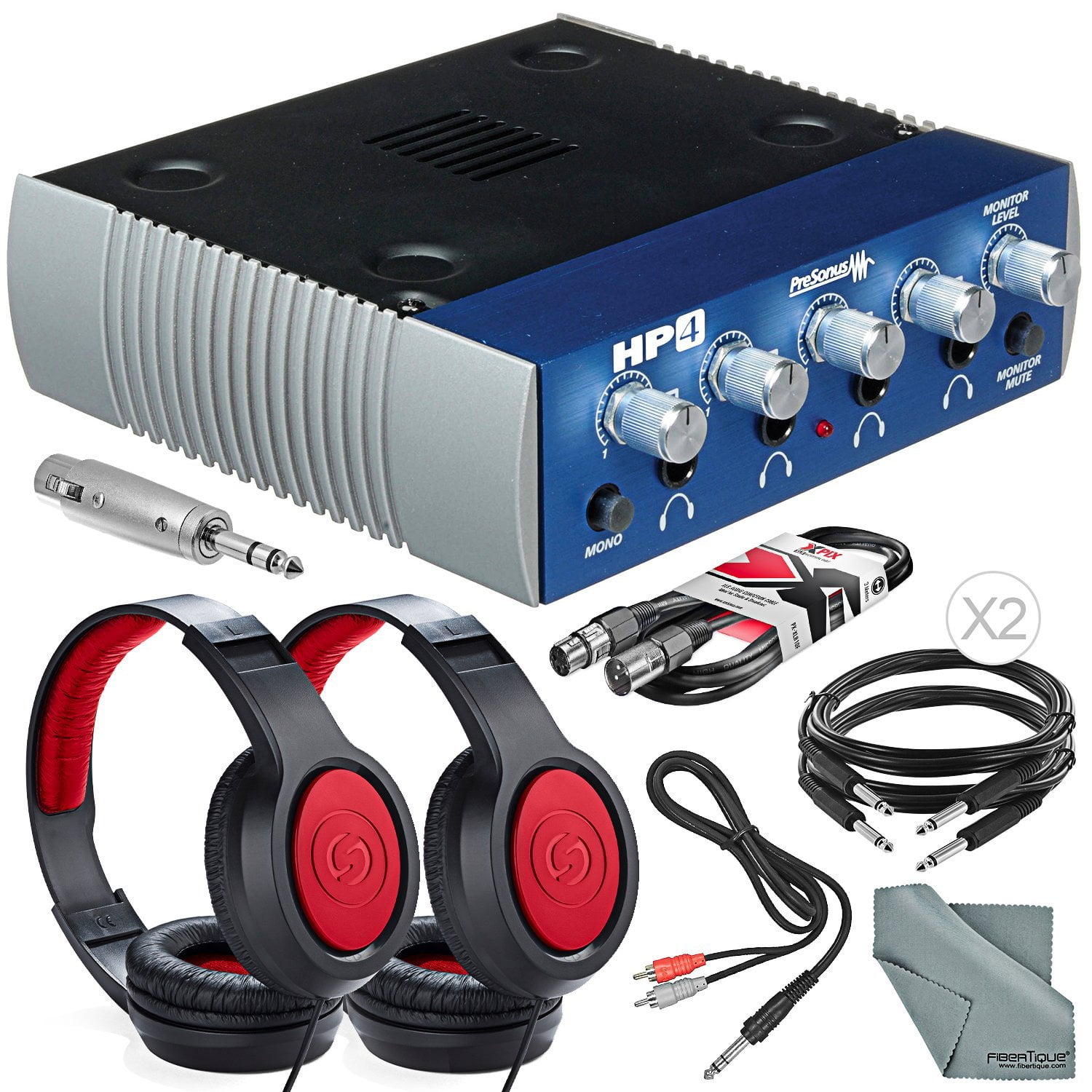 PreSonus HP4 4-Channel Headphone Distribution Amplifier and Deluxe ...