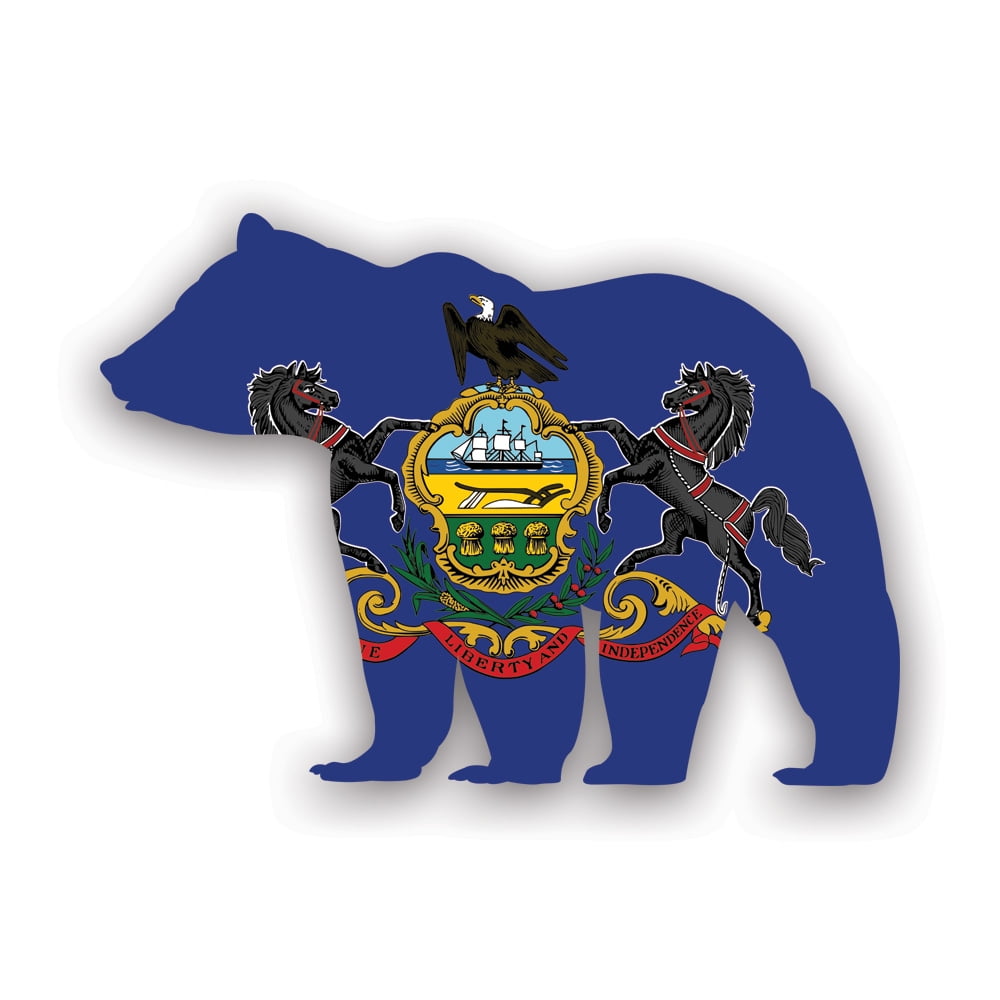 Pennsylvania Bear Flag Sticker Decal - Self Adhesive Vinyl ...