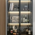 OXYLIFE Tall Shelf Black Bookshelf Room Unit, Display Cabinet with ...