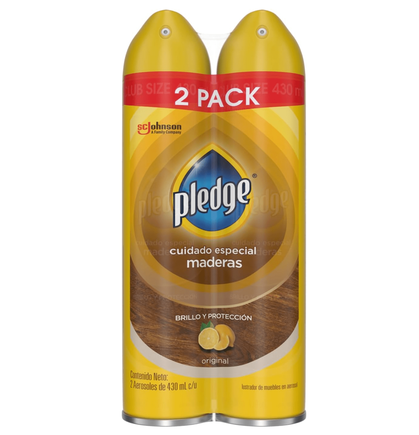 Pledge Lustrador de Muebles de Madera en Aerosol Original 2 Pack 430 ml ...