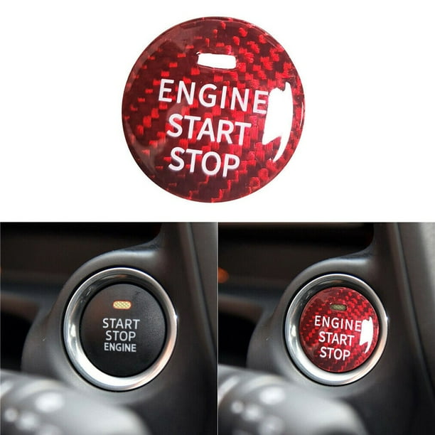 Carbon Fiber Red Engine Start Stop Button Cover Sticker For Mazda CX-3 ...