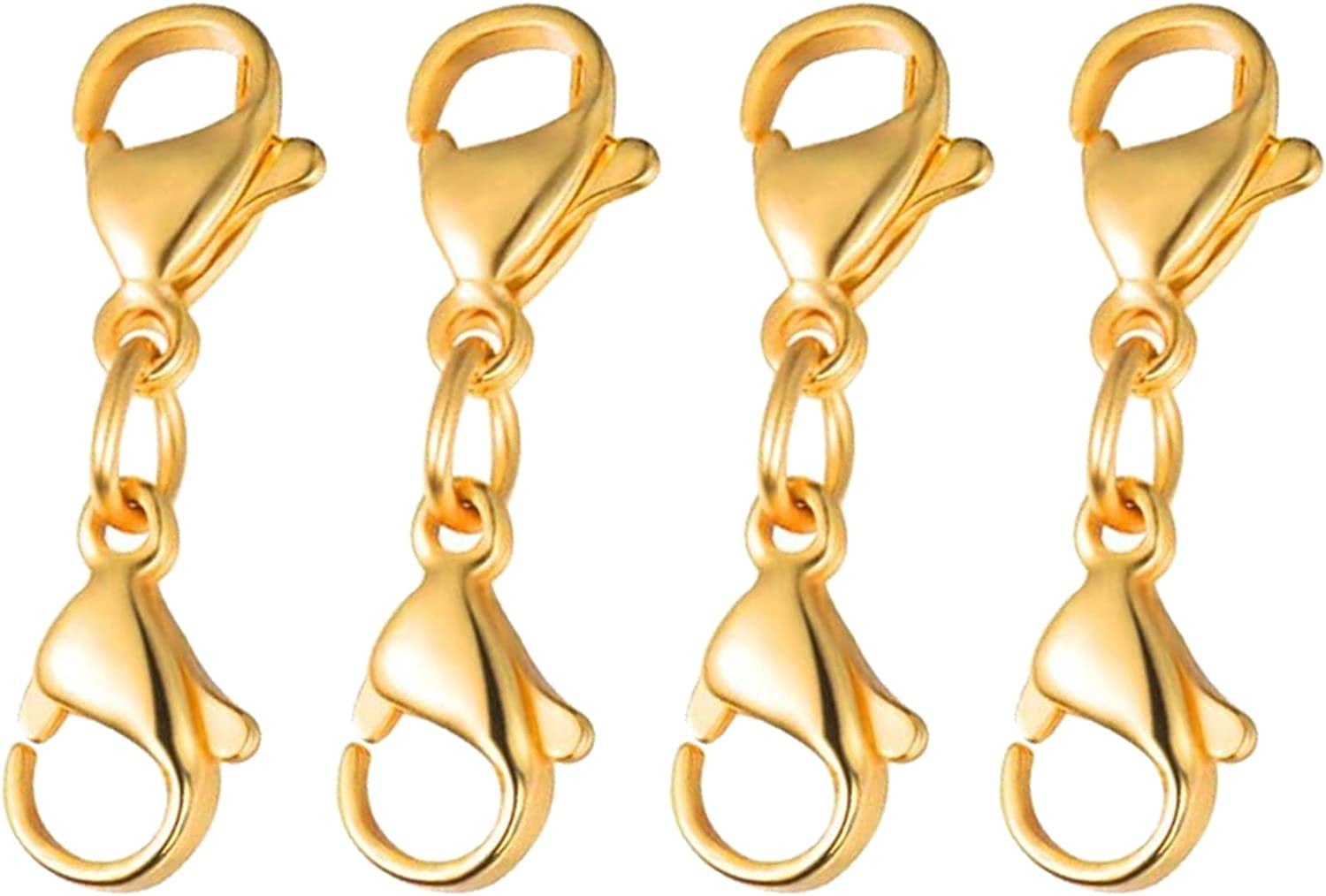 4 Pieces 25mm Double Lobster Clasp Extender Bracelet Extension Small ...
