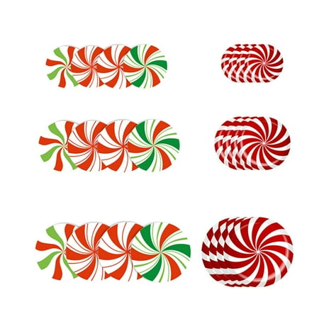 24 Pieces Xmas Peppermint Floor Decals Sticker -3 Sizes Stickers Self ...