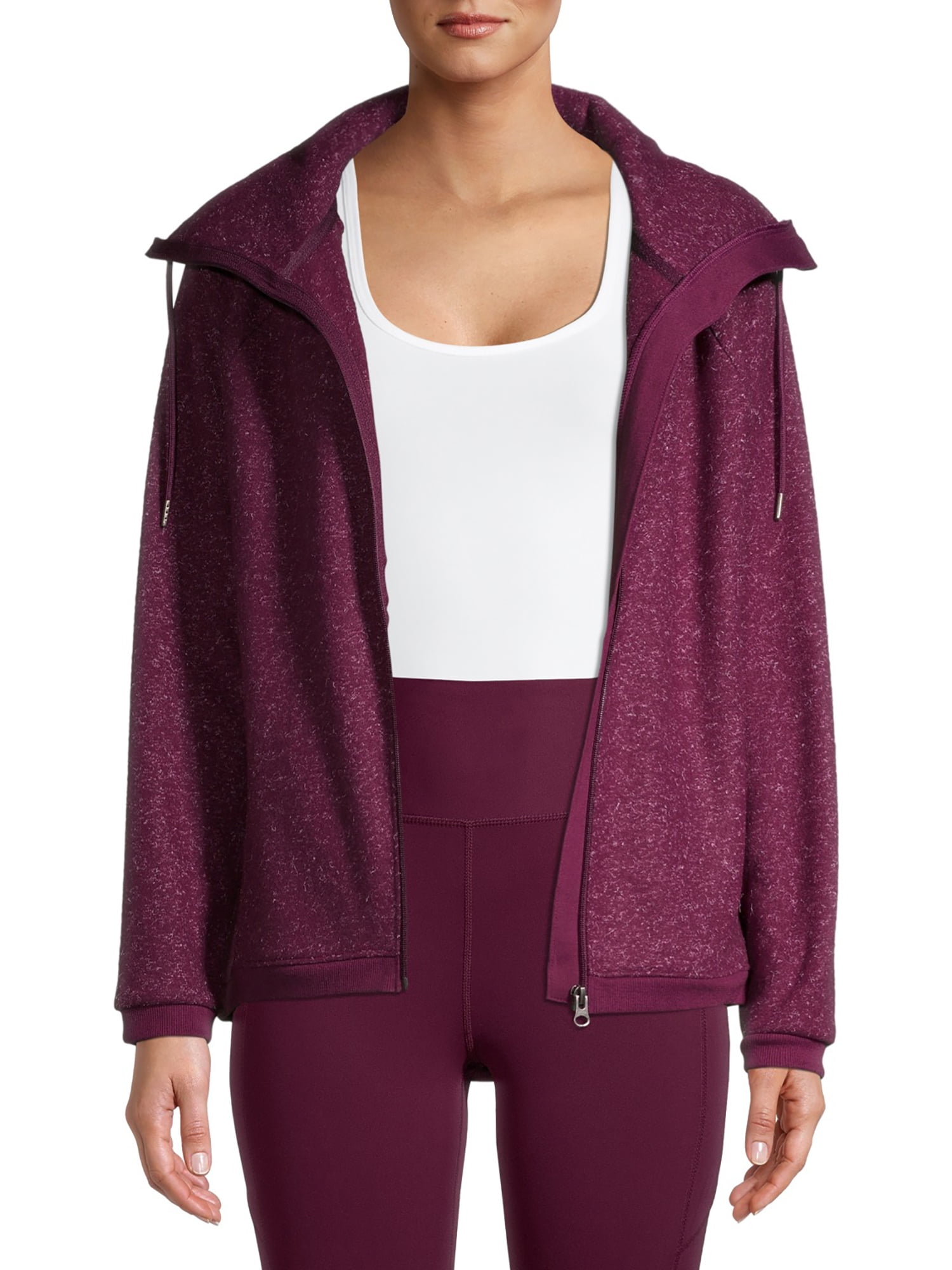 Avia Women's Active Polar Fleece Zip-Up Sweater with Funnel Neck ...