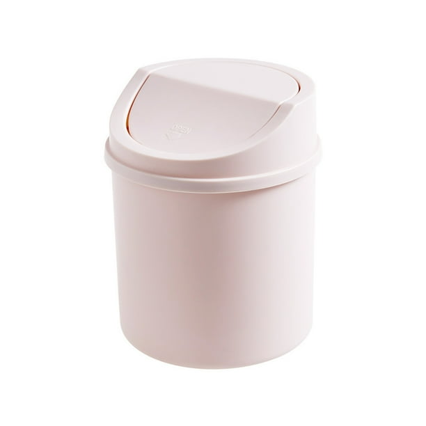 HEVIRGO Mini Trash Can Reusable Space Saving PP Plastic Cylindrical ...