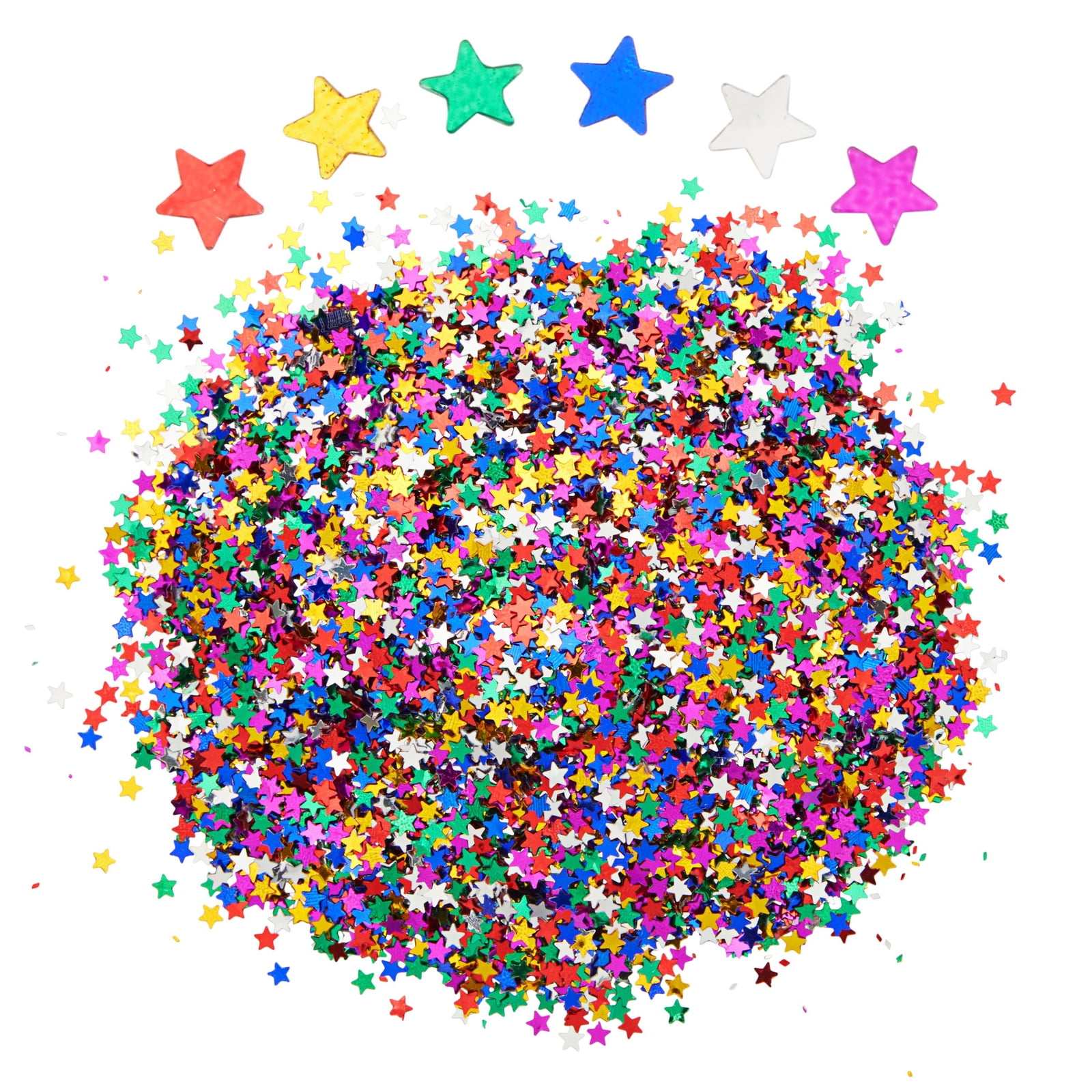 7 oz/ 200 g Rainbow Star Confetti for Table Decor, Metallic Glitter ...