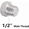 BDKWID-1/2" NPT Male Outer Hex Head Thread Plug Pipe Fitting, 304 ...