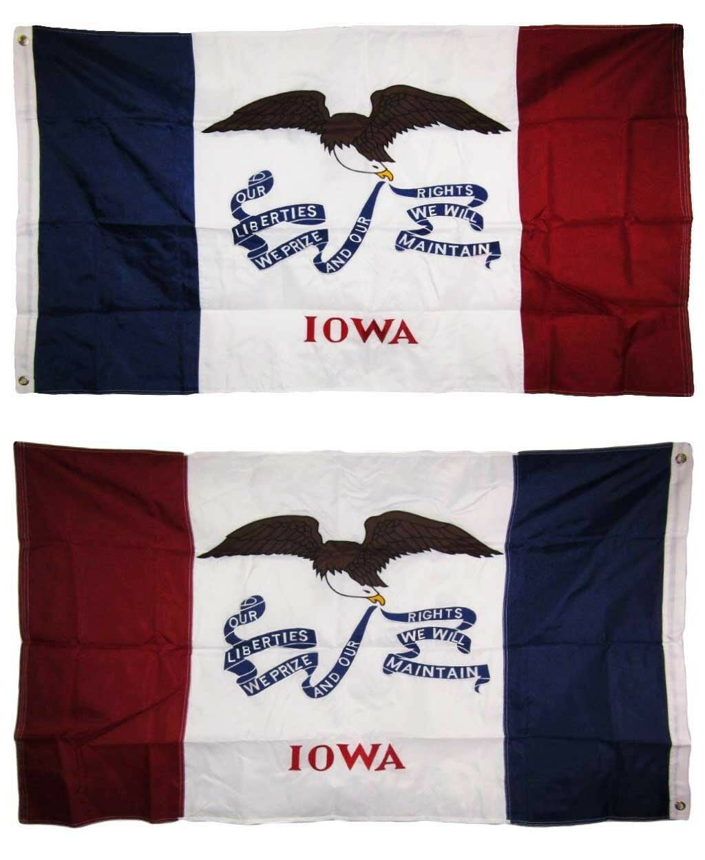 3x5 Embroidered State of Iowa Double Sided 210D Nylon Flag 3'x5' Heavy ...