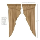 VHC Brands Farmhouse 63"x36"x18" Prairie Panel Pair Tan Rod Ties Window ...