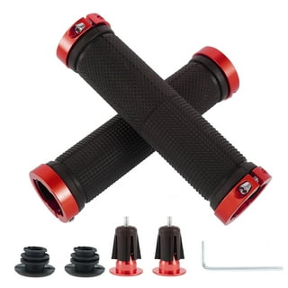 Double Lock on Gold Bike Grips MTB BMX Mountain Bike Handlebar Grips w End Caps - Walmart.com