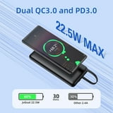 JvGoal 10000mAh Portable Charger Power Bank with Cables, 22.5W Fast ...