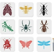Butterfly Dragonfly Stencil 11.8x11.8 inch Bee Ant Spider Worm ...