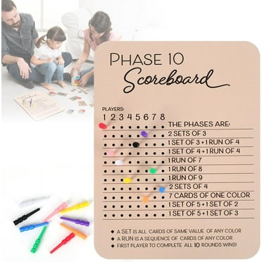 Phase 10 Score Board, 2025 New Wooden Scoreboard and Round Tracker with ...