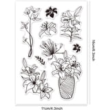 Lily Flower Clear Stamps Silicone Stamp Cards Plant Vase of Lilies ...