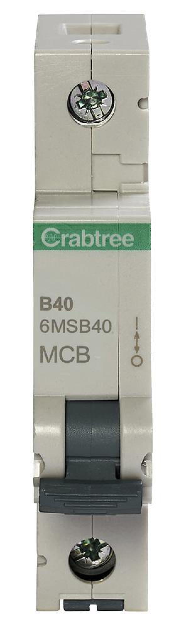 CRABTREE - Loadstar 40A Single Pole MCB, B Curve, 6kA - Walmart.com