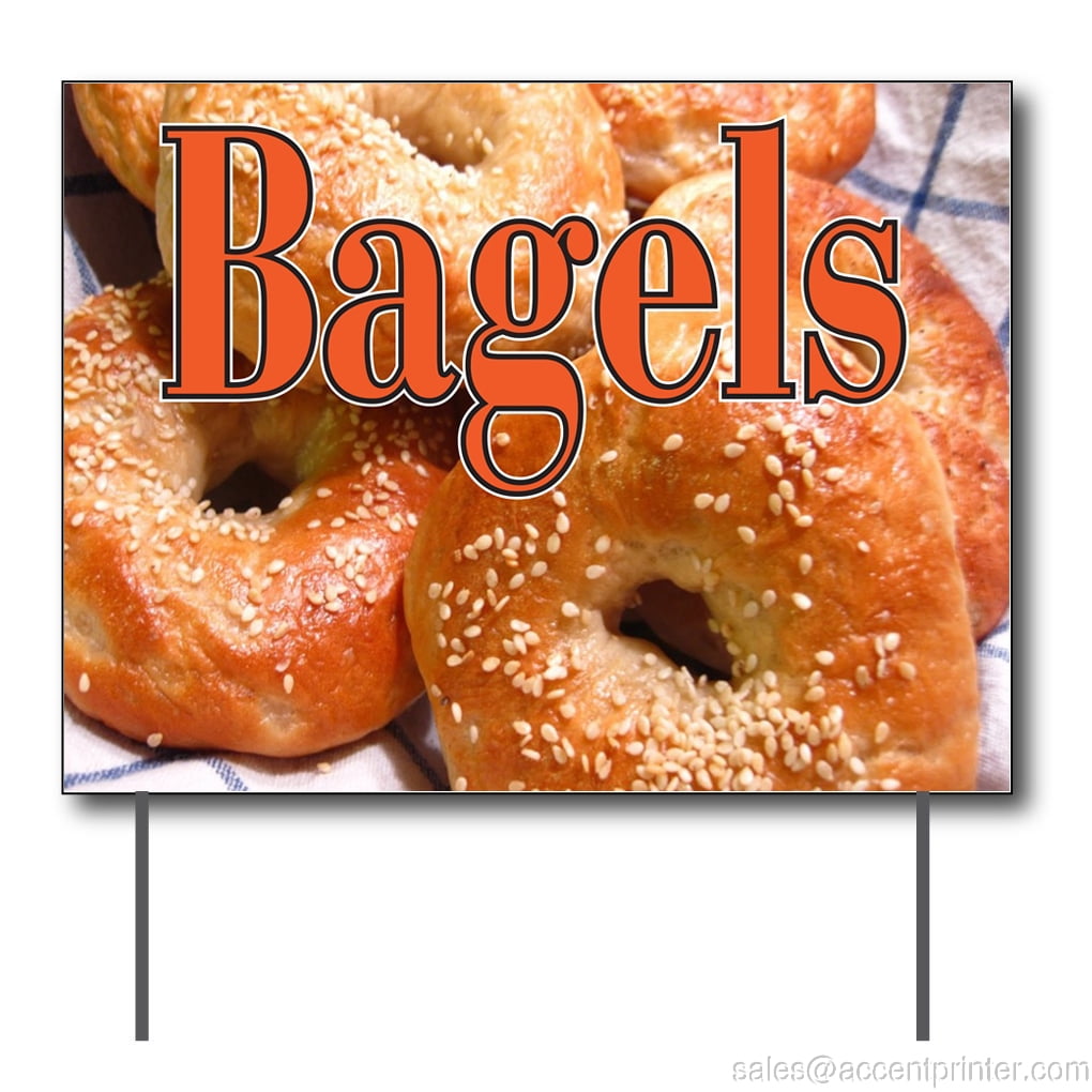 Bagels Curbside Sign, 24"w x 18"h, Full Color Double Sided - Walmart.com