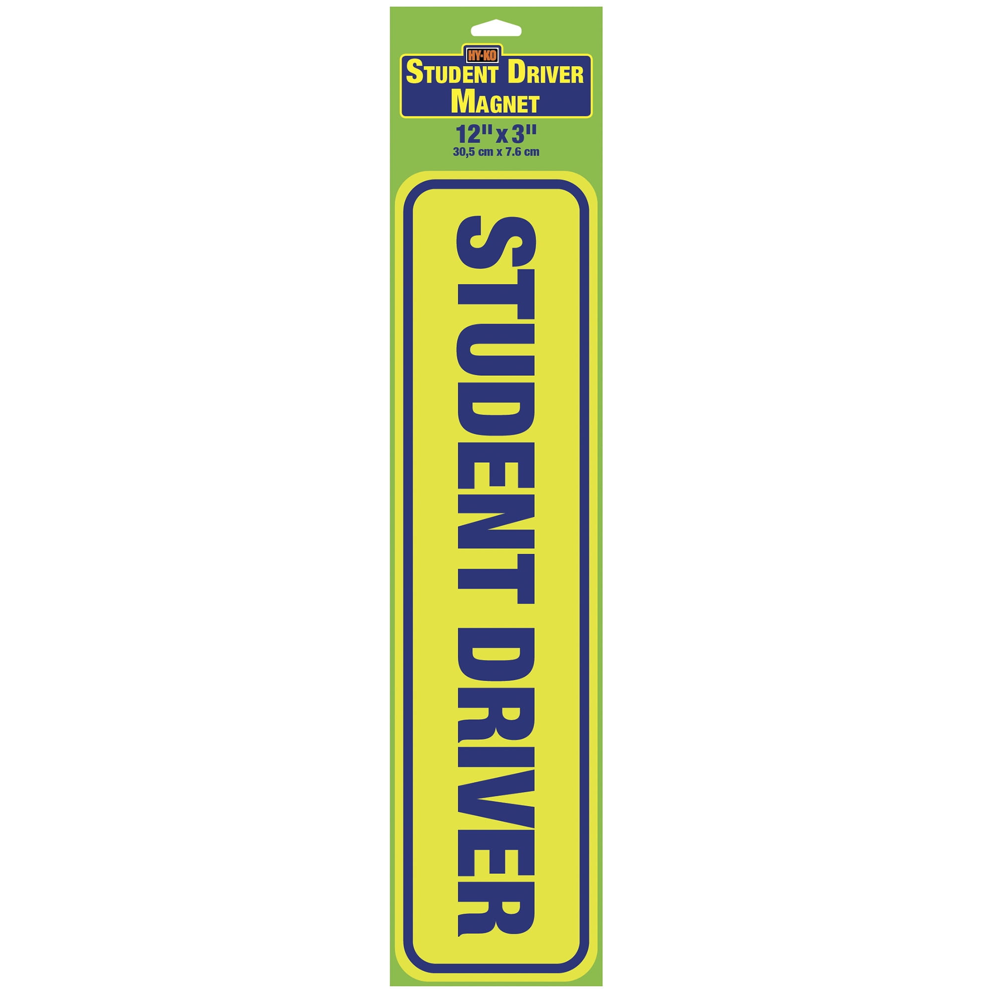 HY-KO Student Driver Vehicle Magnet, 3” x 12” Size, Affixes to Metal ...