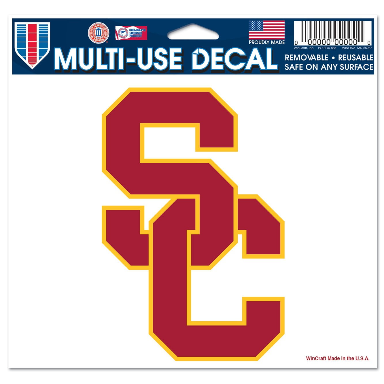 USC Trojans Official NCAA 4 inch x 6 inch Car Window Cling Decal by ...