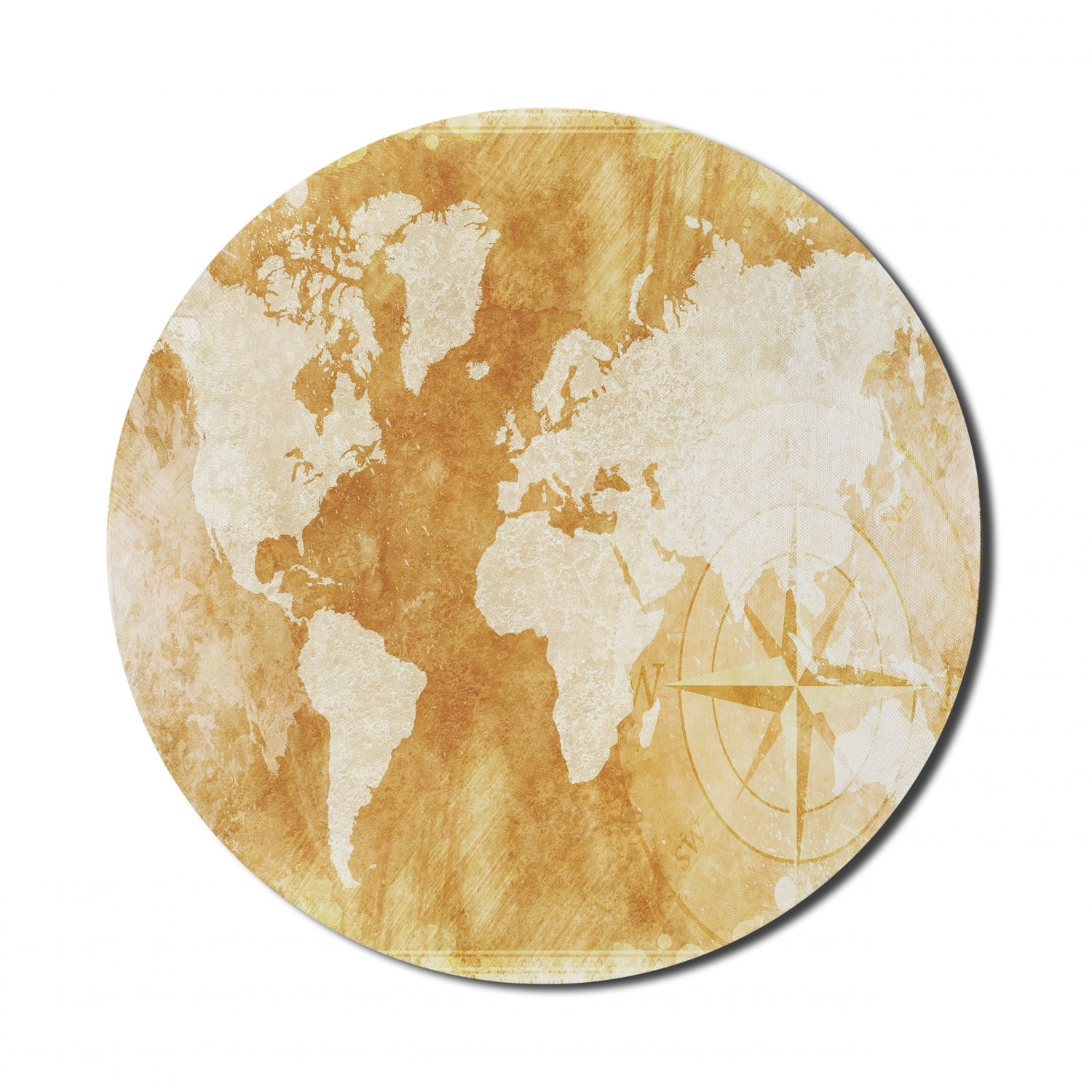 Compass Mouse Pad for Computers, Old-Fashioned World Map Design with ...