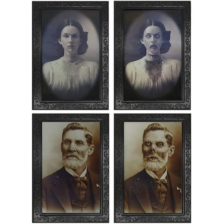 2 Pack Halloween Scary Decorations Haunted House Props 3D Face Changing ...