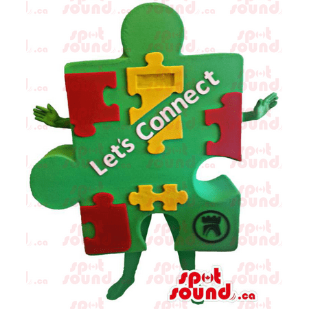 Jigsaw Puzzle With Pieces SPOTSOUND Mascot With Text And Logo And No ...
