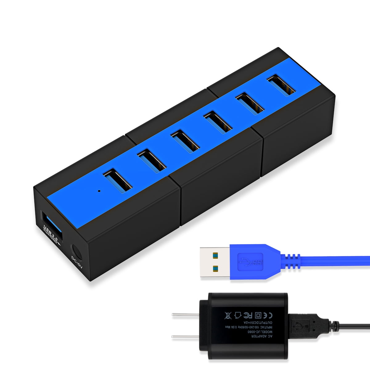 KOOTION USB 3.0 Hub 6-Ports High Speed USB 3.0 Data Hub Up to 5Gbps for ...