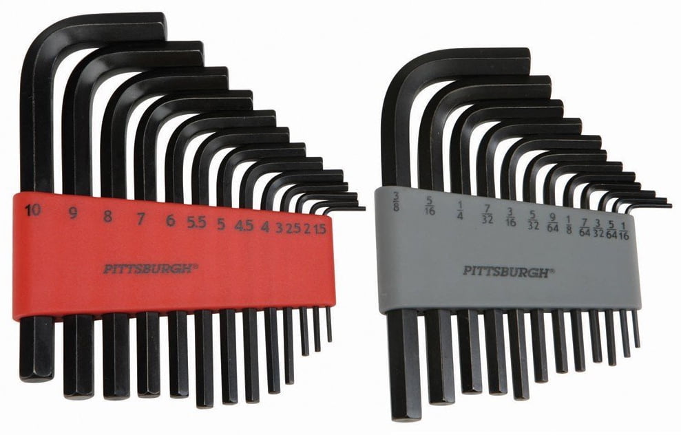 Pittsburgh 25 Piece SAE Long-Reach & Metric Hex Key Set - Walmart.com