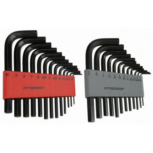Pittsburgh 25 Piece SAE Long-Reach & Metric Hex Key Set - Walmart.com