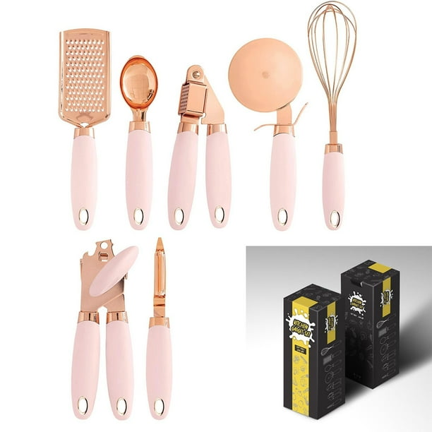 Pisexur Multicolor Handle, 7 Piece Kitchen Gadgets Set Copper Plated ...