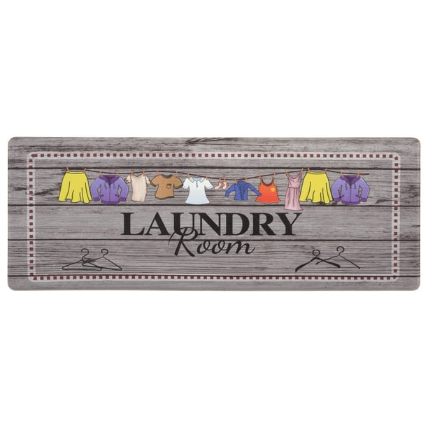 Laundry Room Standing Mat 18" x 47" Gray - Walmart.com