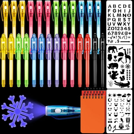 31 Pieces Invisible Ink Pen Set Invisible Ink Spy Secret Pen with UV ...
