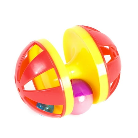 Amyove Double Bell Rolling Ball Interactive Exercise Squeaky Toy for ...