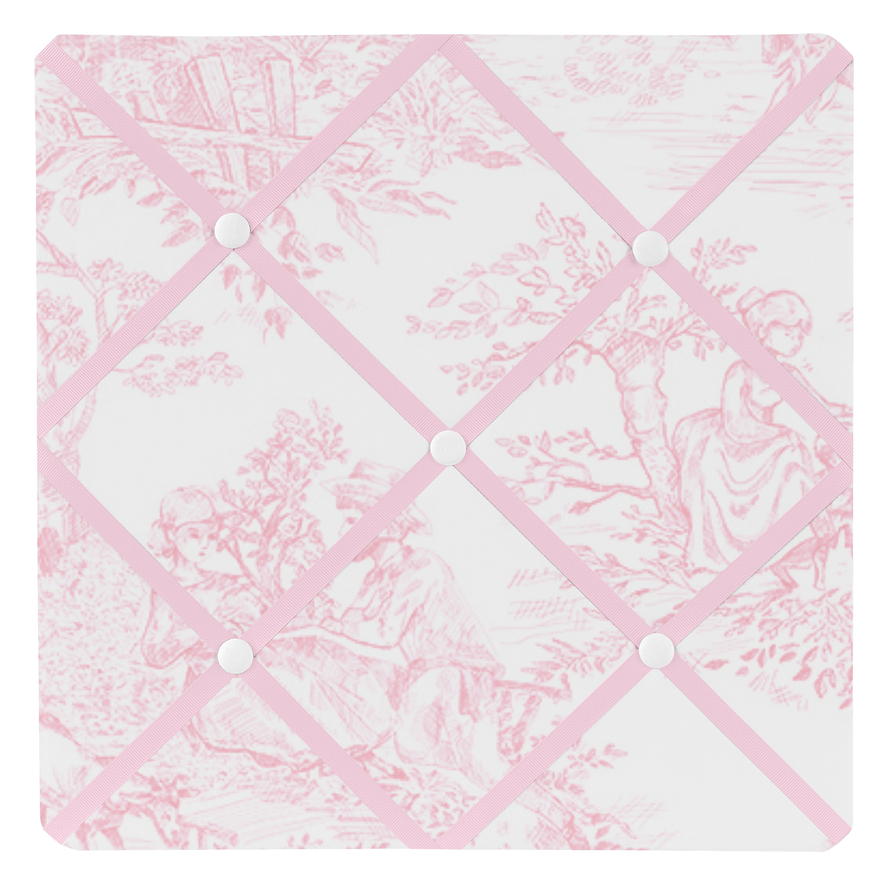 Pink And White Toile Fabric