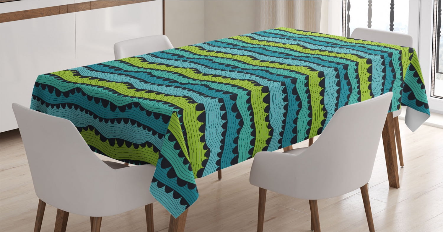 Abstract Tablecloth, Waves Composed of Repeating Parallel Lines ...