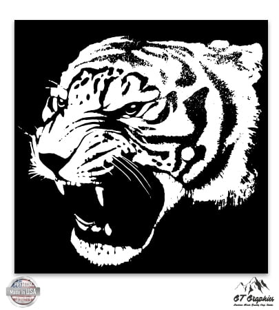 Angry Tiger Face - 12" Vinyl Sticker Waterproof Decal - Walmart.com