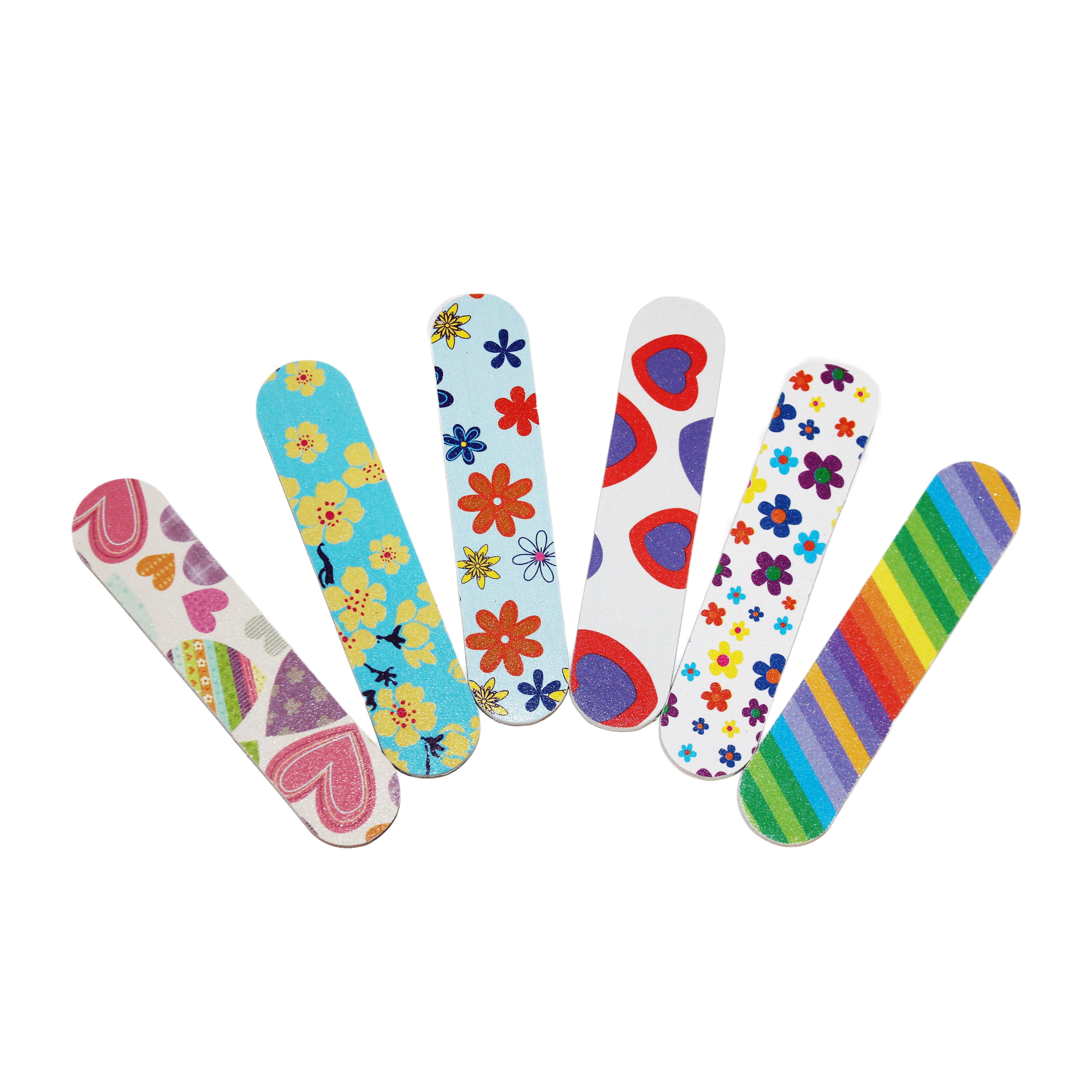 ZMOI (1 DOZEN) Colorful Girly Mini Emery Board Nail Files - Walmart.com